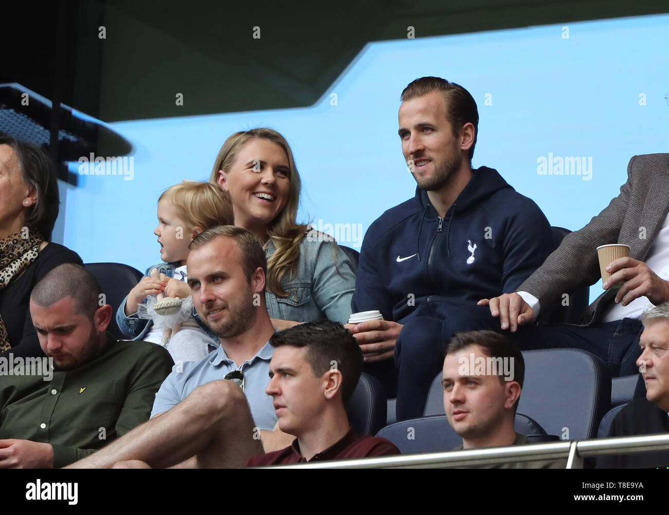 London, UK. 12th May, 2019. Harry Kane (TH) watches the game from the ...