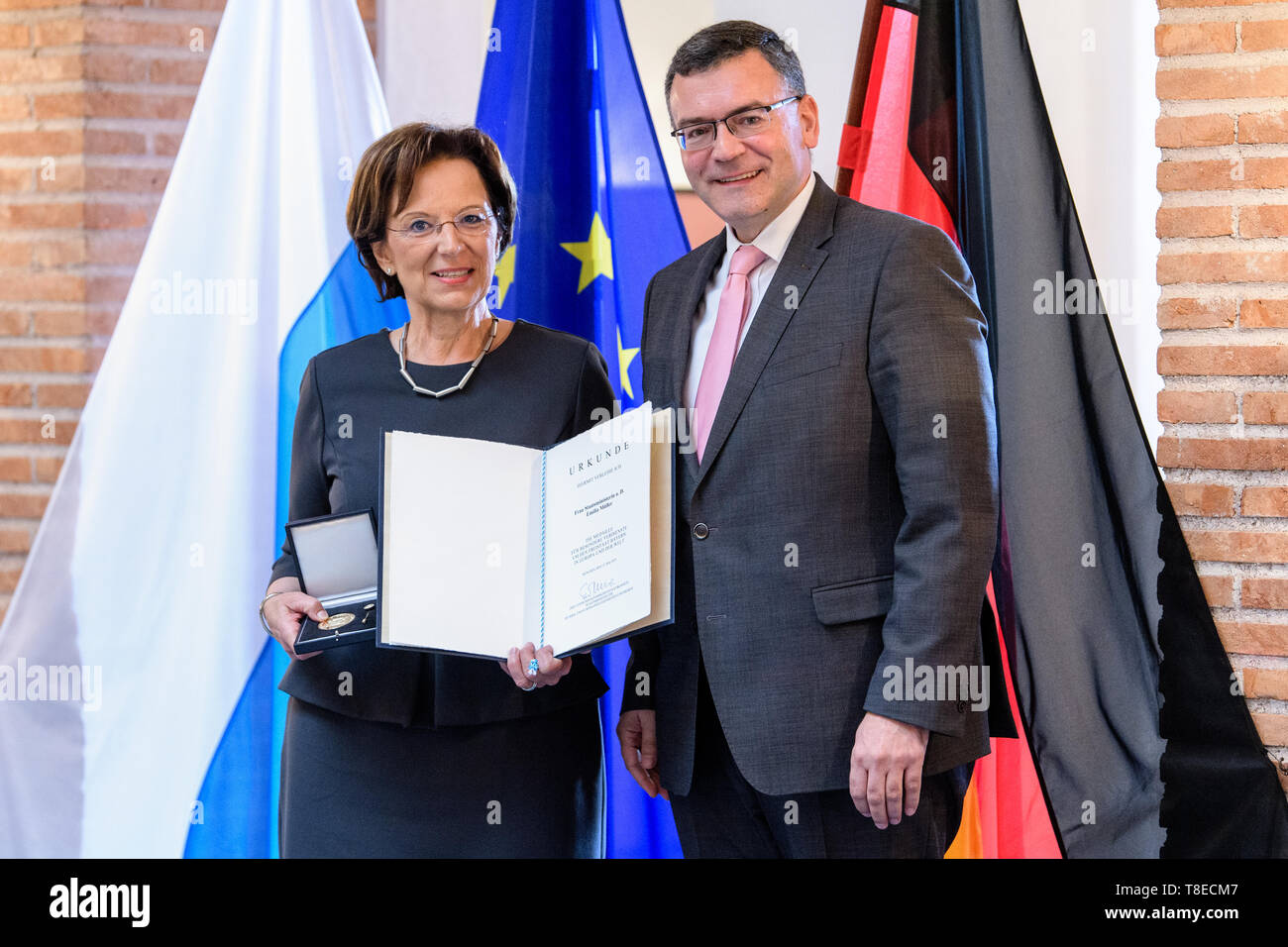 Munich, Germany. 13th May, 2019. Florian Herrmann (CSU, r), Head of the ...