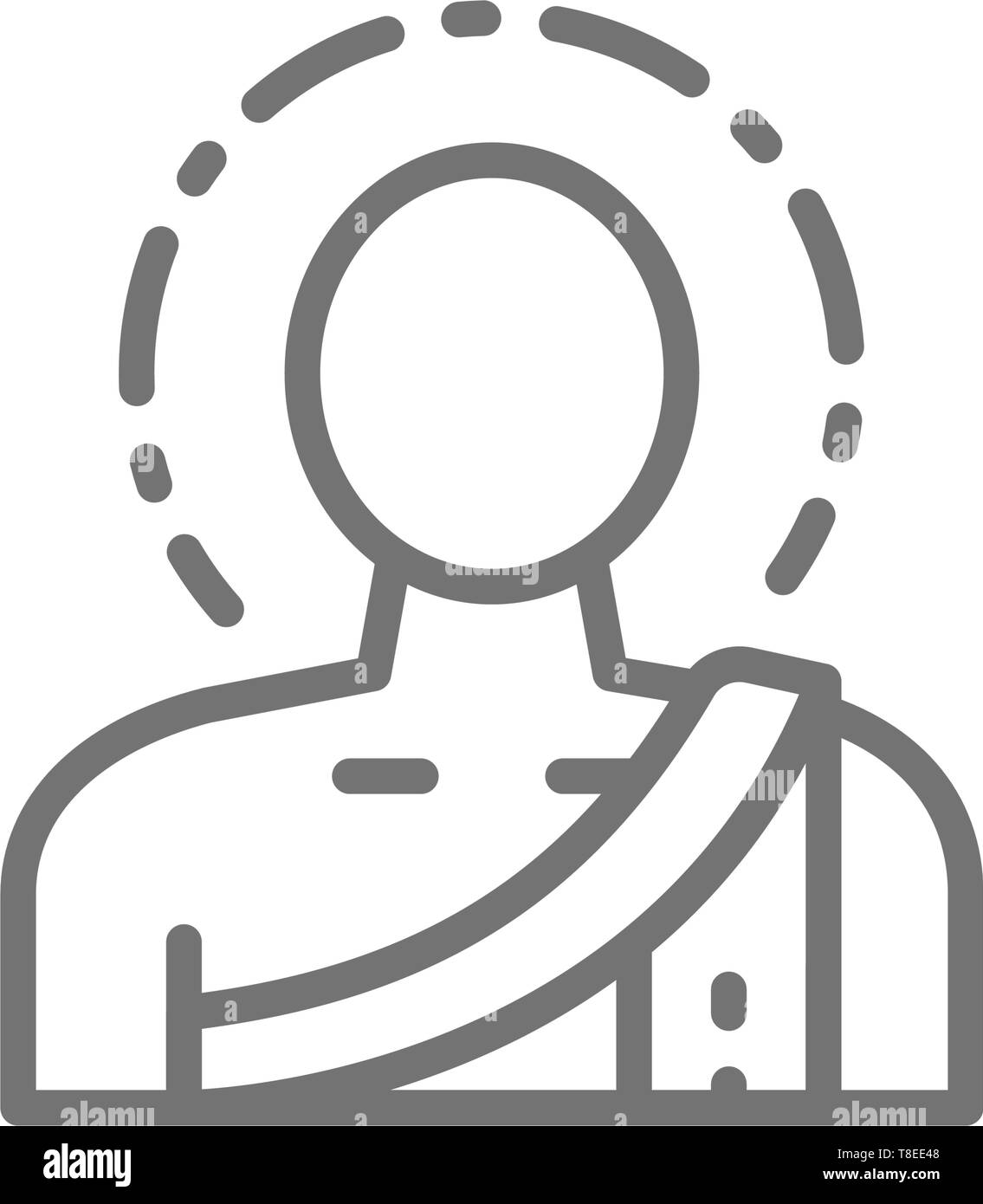 Buddha, buddhist monk line icon. Isolated on white background Stock ...