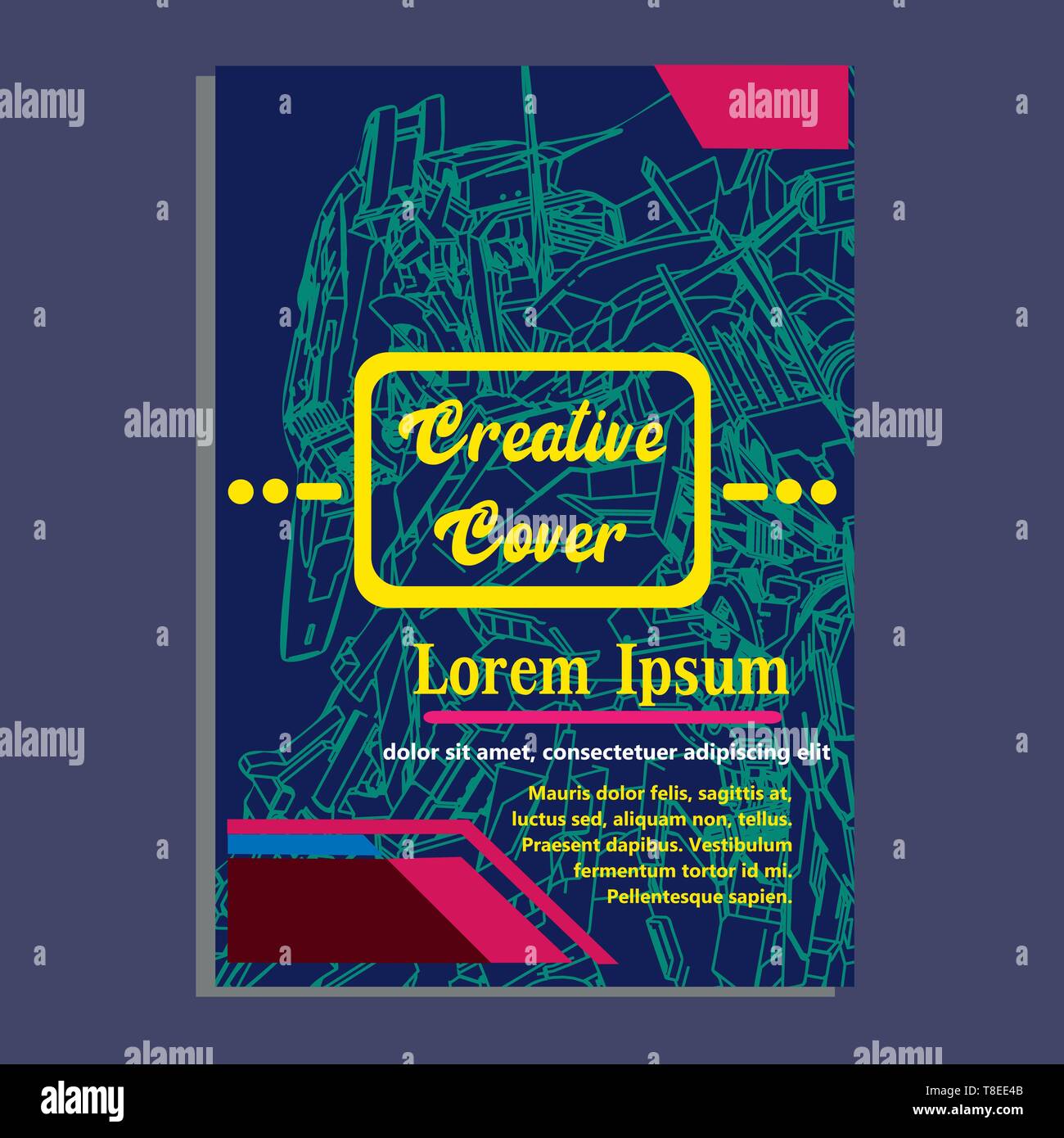 Vector illustration. robot sacred geometry. robot mock-up isolated ...