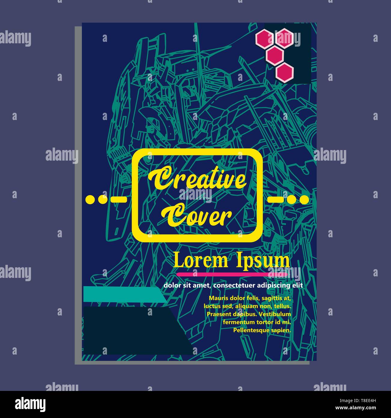 Vector illustration. robot sacred geometry. robot mock-up isolated ...