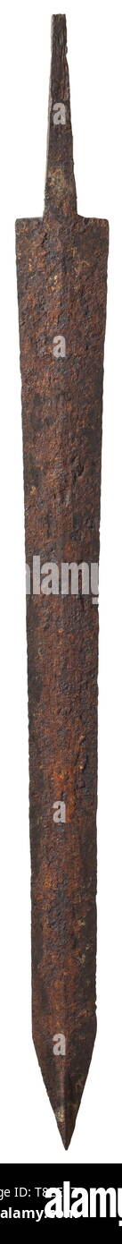 A blade of a Roman gladius pompeianus, 3rd century AD Slender, double ...