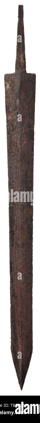 A blade of a Roman gladius pompeianus, 3rd century AD Slender, double ...