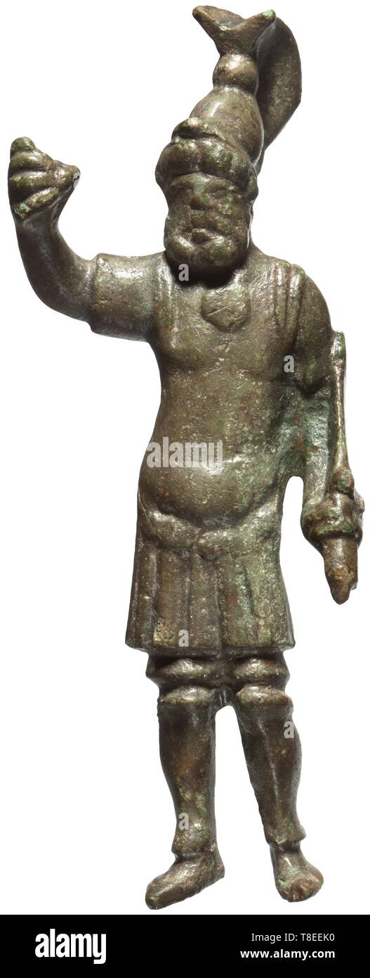 A Roman figurine of Mars 1st/2nd century AD. Bronze with green patina ...