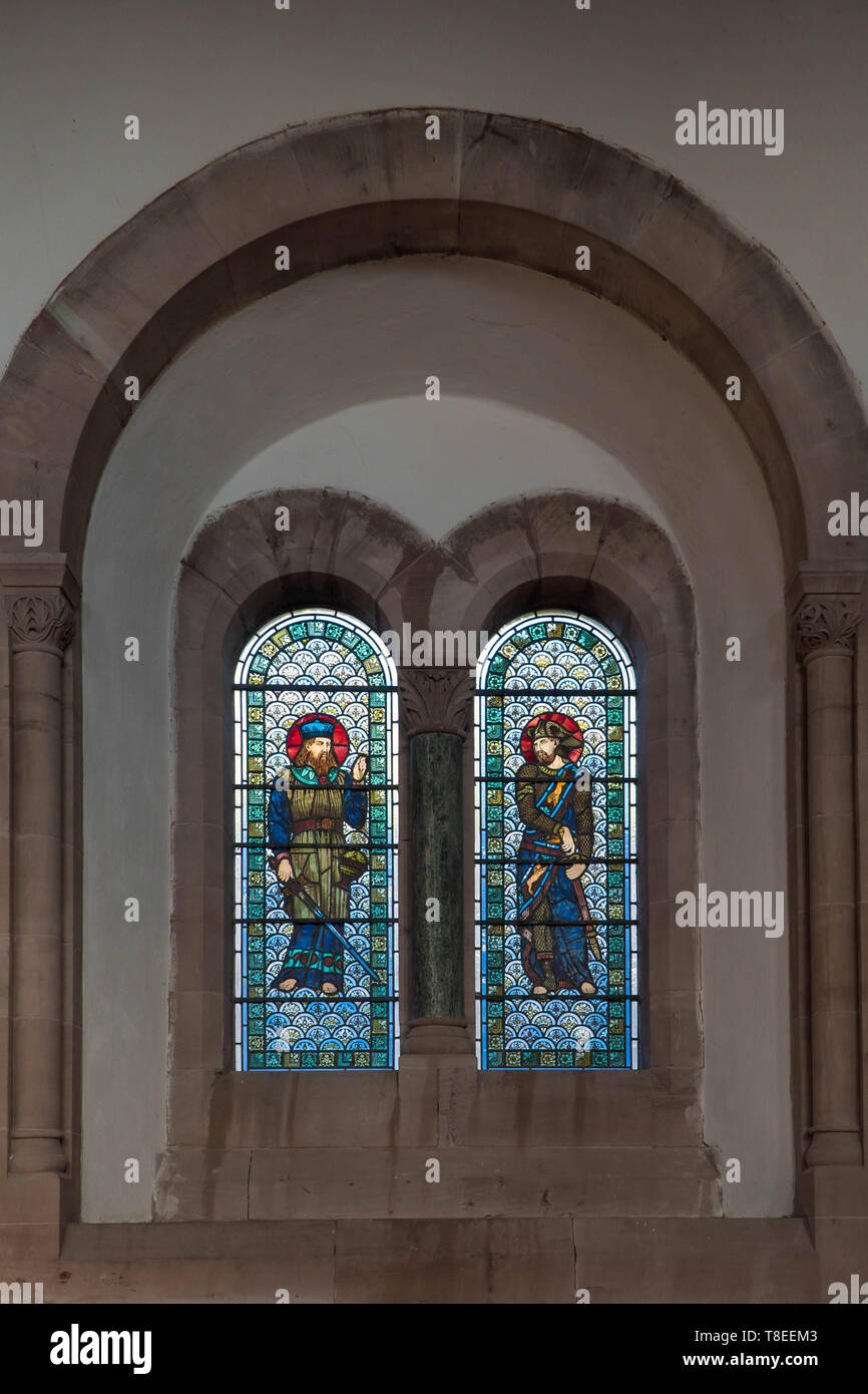 Pre-Raphaelite stained glass depicting Levi and Judah, son's of Jacob ...