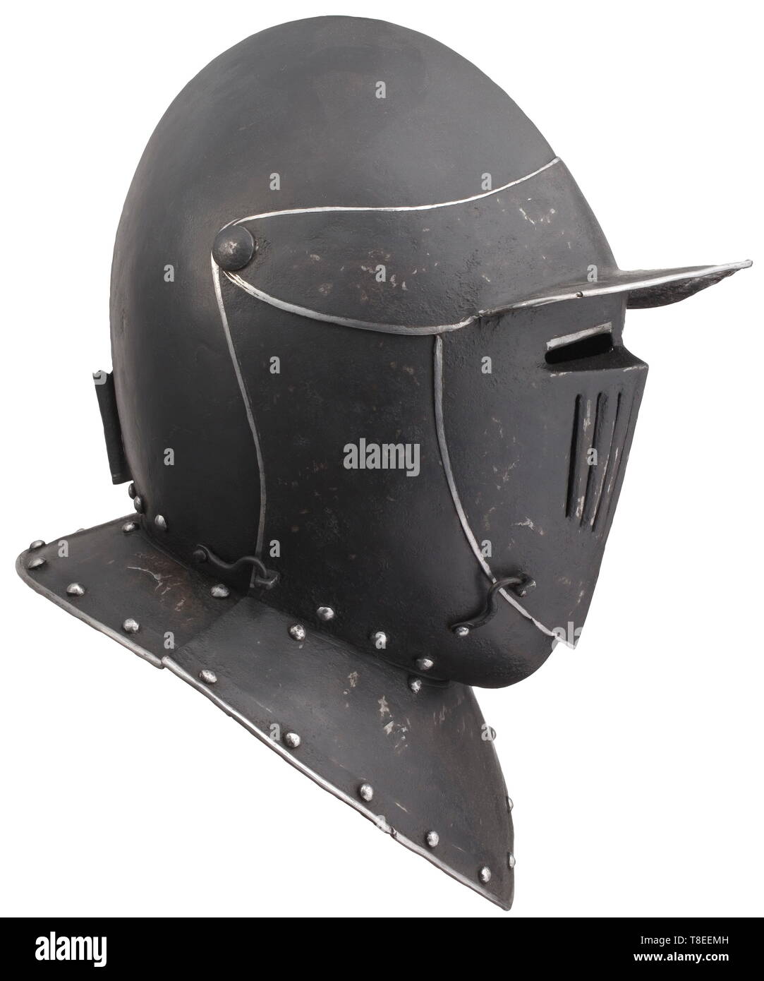 A German cuirassier's close helmet, circa 1620 One-piece forged skull ...