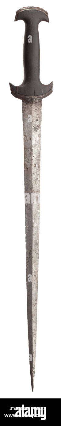 A rare early Swiss long dagger early 16th century. With slender blade ...