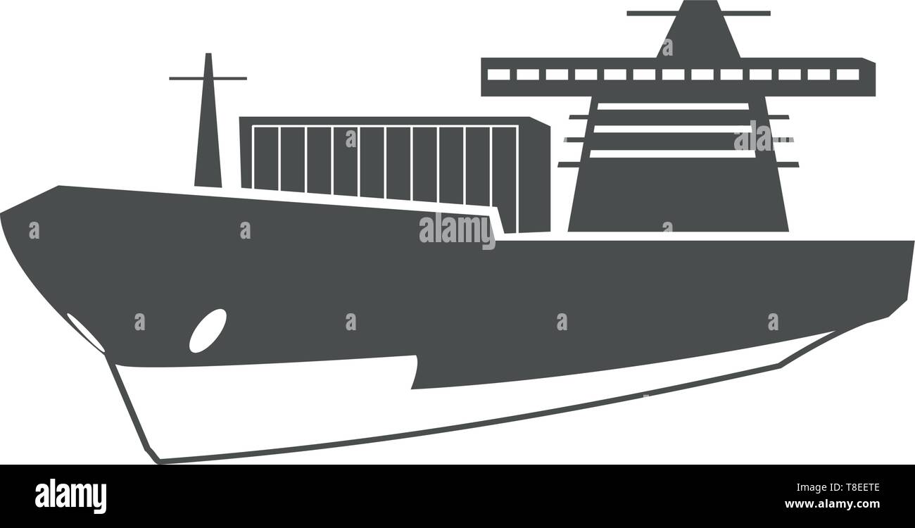 Cargo ship, ocean delivery, sea transport symbol Stock Vector Image ...