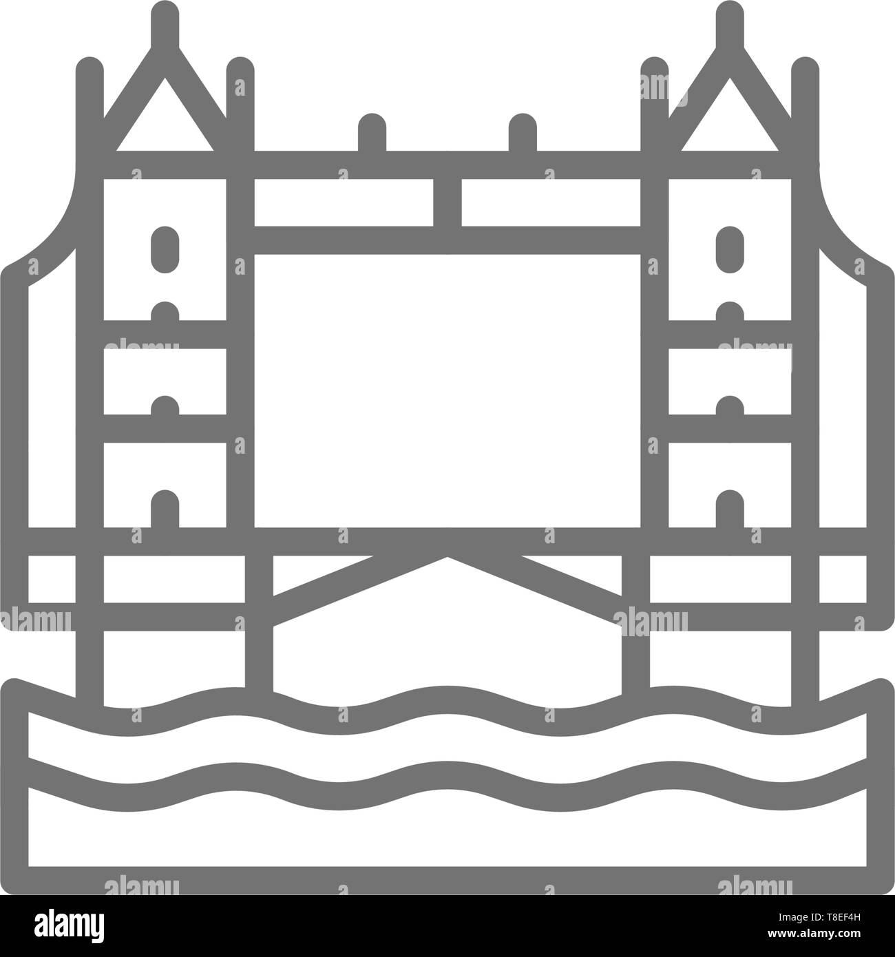 City attraction icon outline Black and White Stock Photos & Images - Alamy