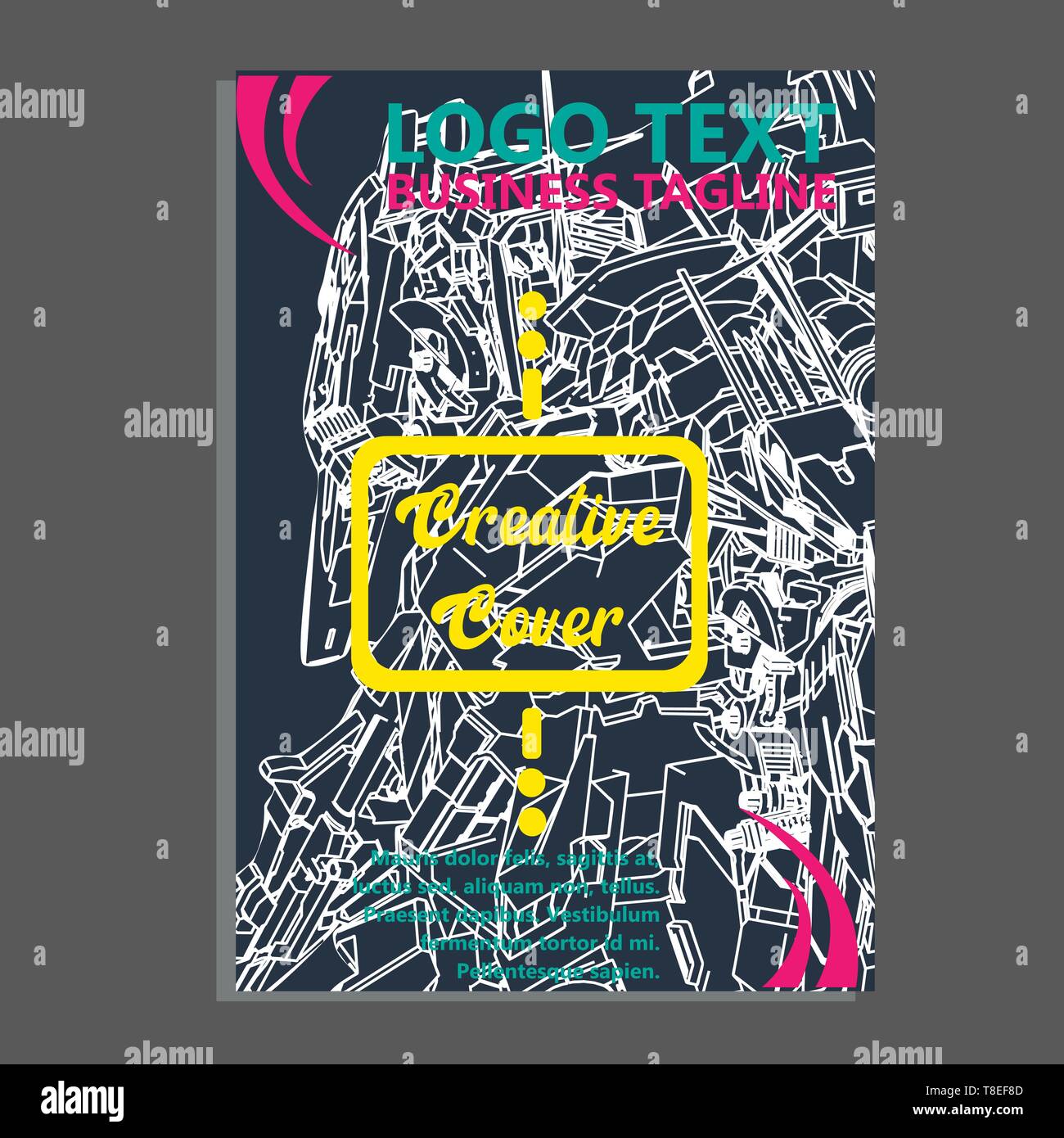 Vector illustration. robot sacred geometry. robot mock-up isolated ...