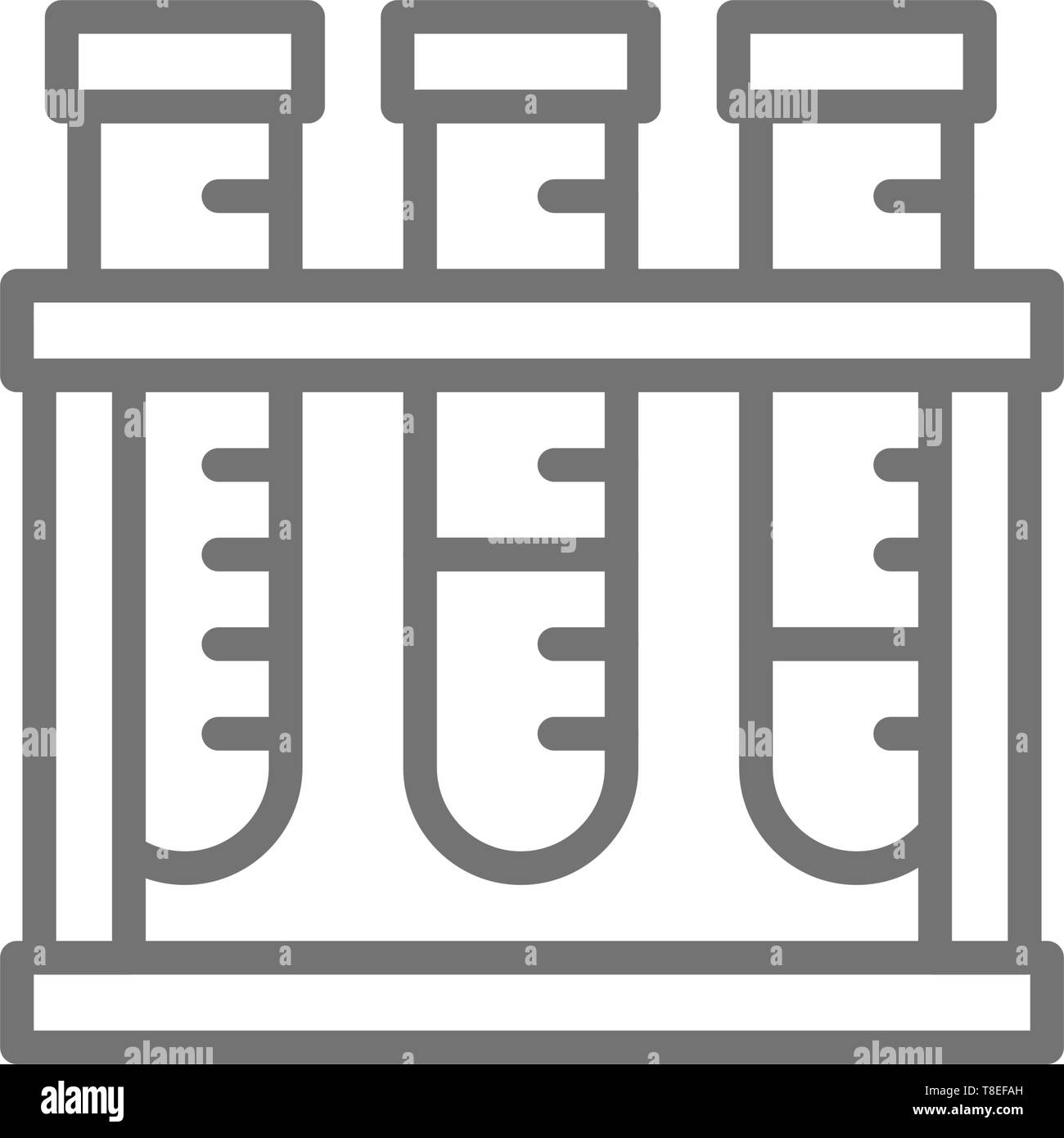 Medical test tubes, analyzes line icon. Isolated on white background ...
