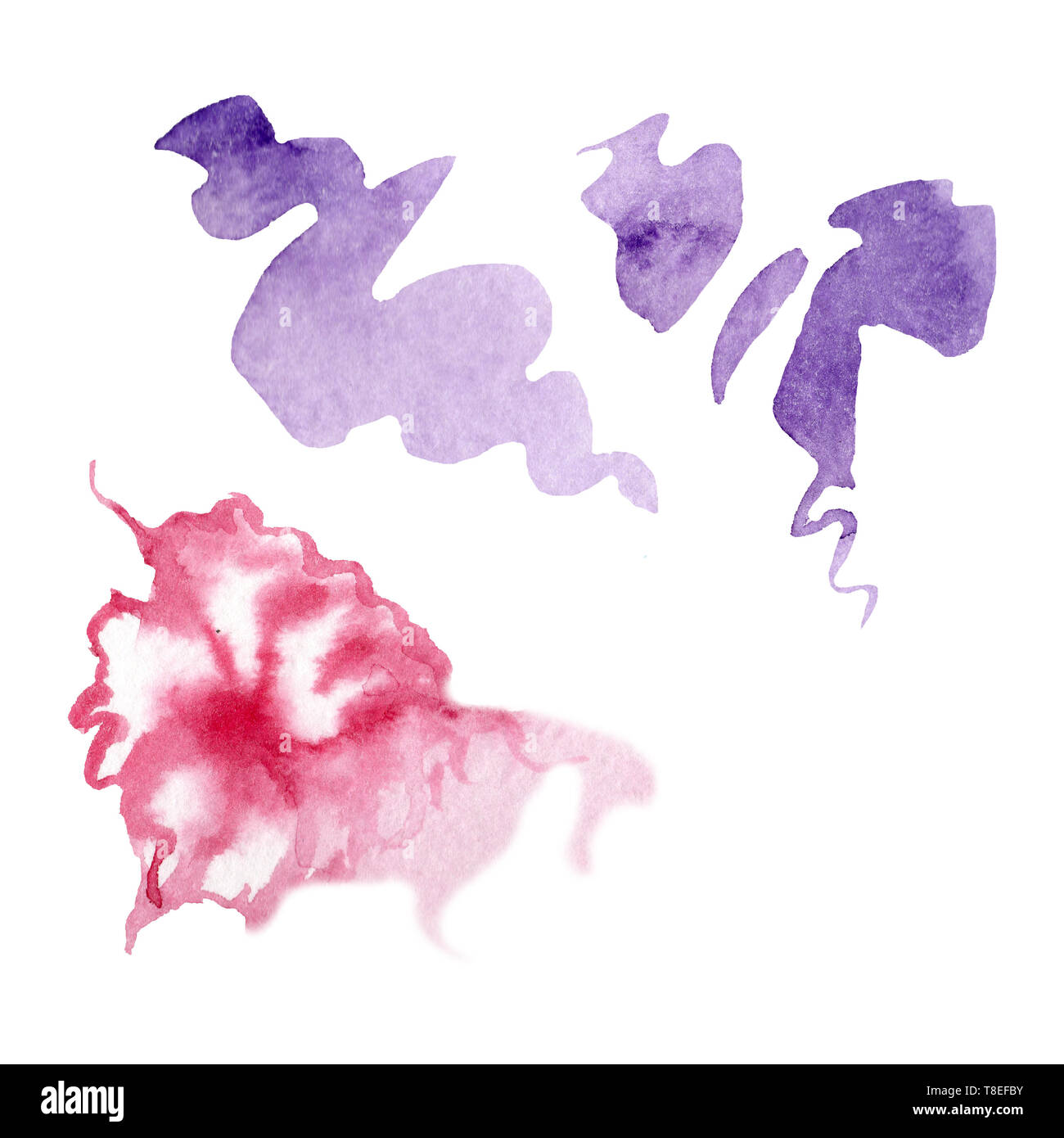 Abstract aquarelle paper splash shapes drawing. Watercolor background ...