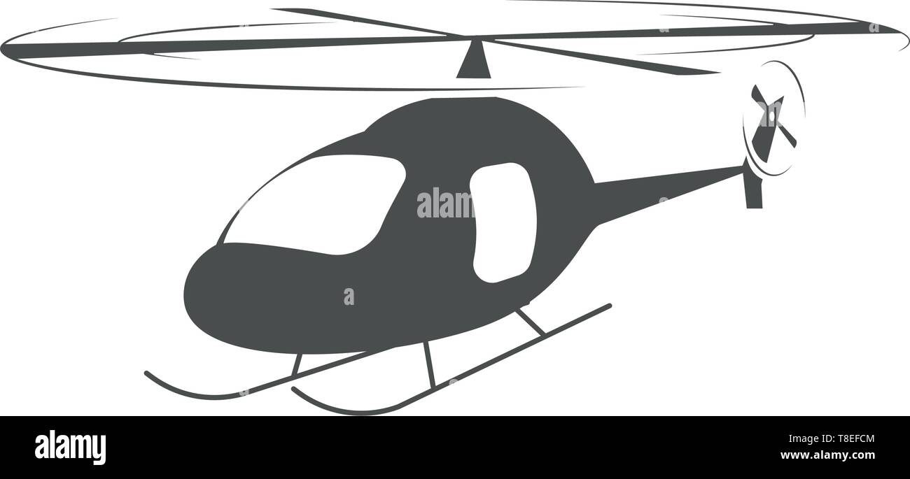 Vector helicopter, air transport, aerial vehicle symbol Stock Vector ...