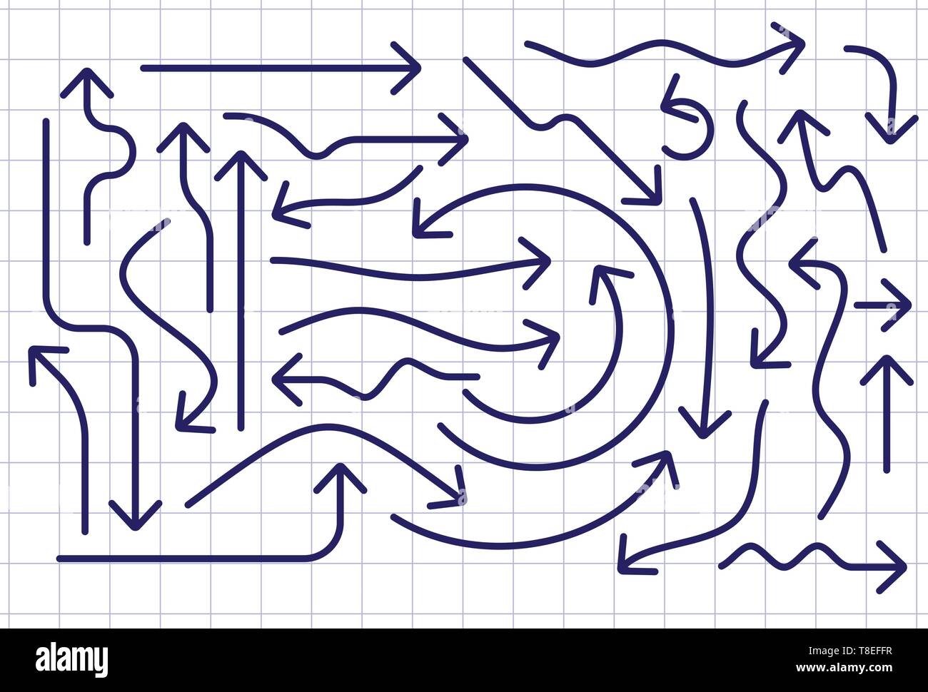 Arrow drawn on paper black Stock Vector Images - Alamy