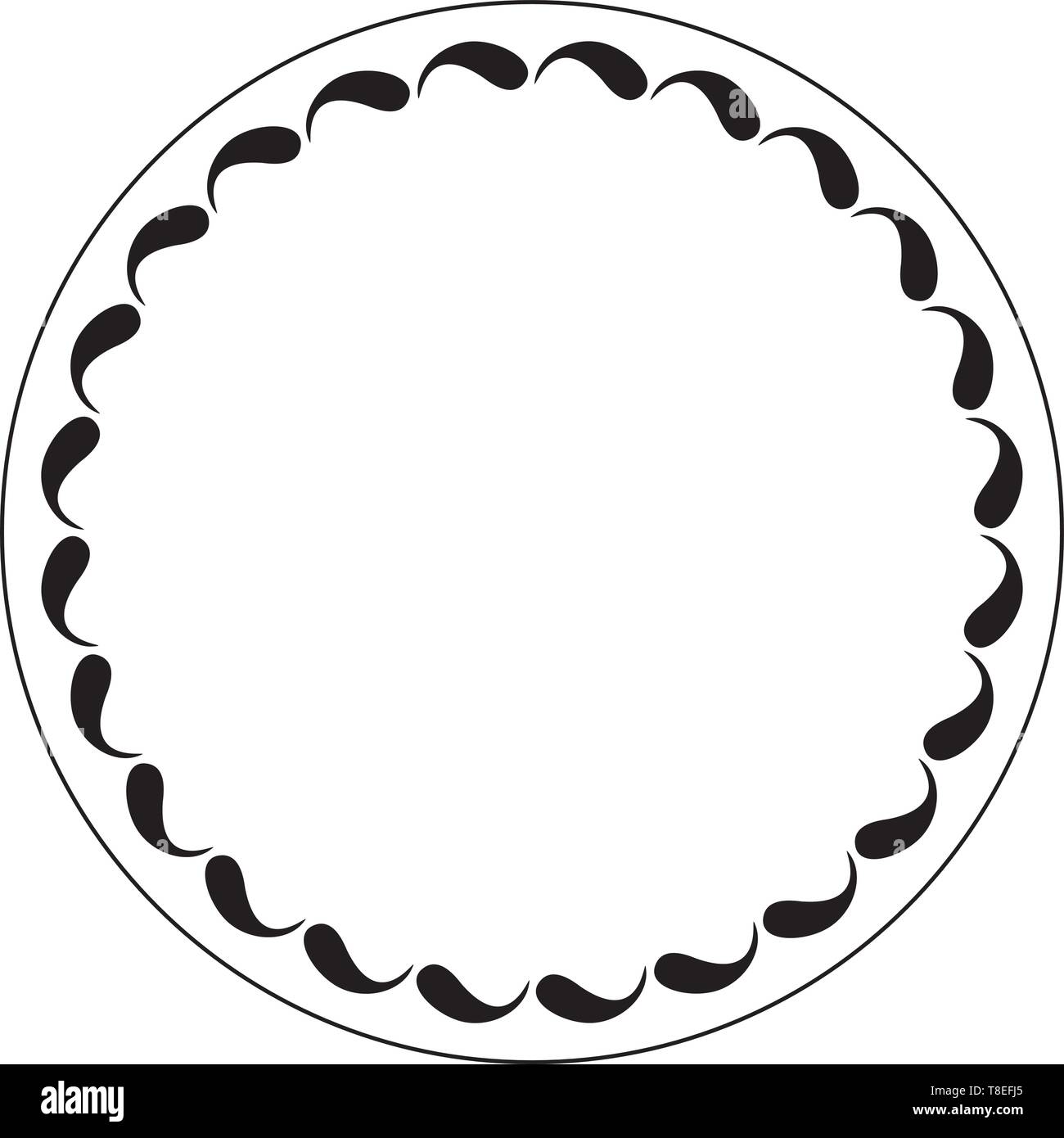 Simple, but stylish round floral decor. Vintage frame for your design ...