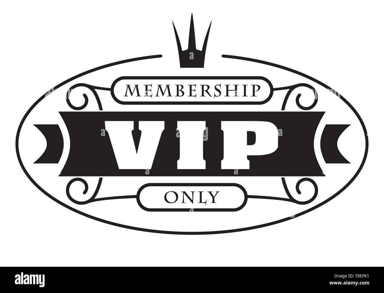 Black rich decorated VIP design with crown on a white background Stock ...