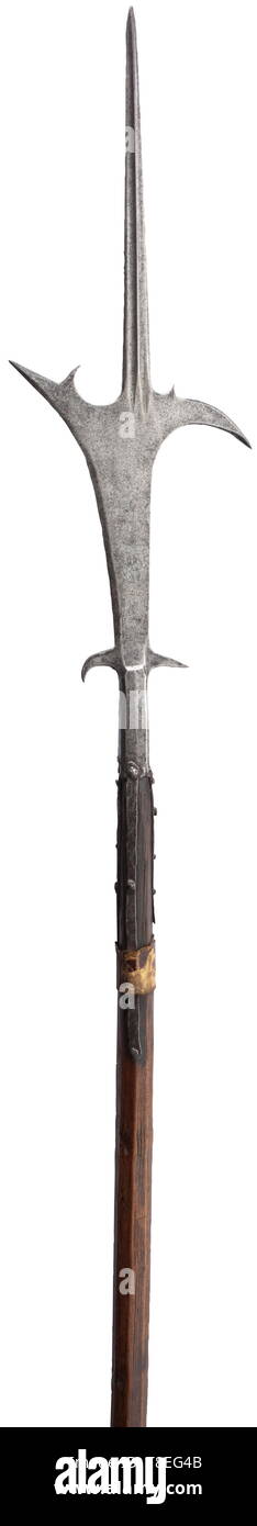 A rare North Italian halberd alabarda, circa 1530-50. The head formed ...