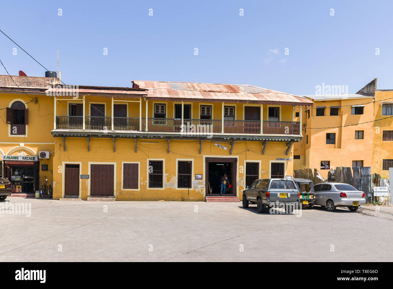Government Square and building in the Old town area of Mombasa, Kenya ...