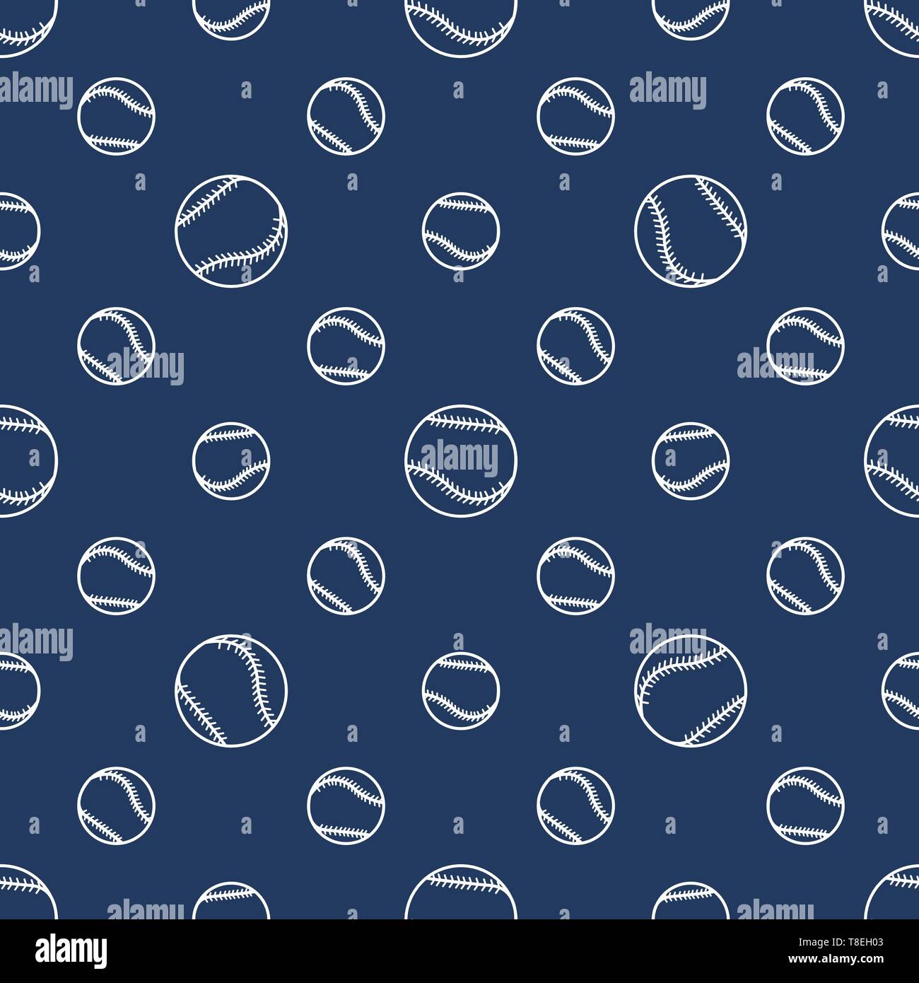 Vector seamless pattern with baseball balls. Sports background. Design ...