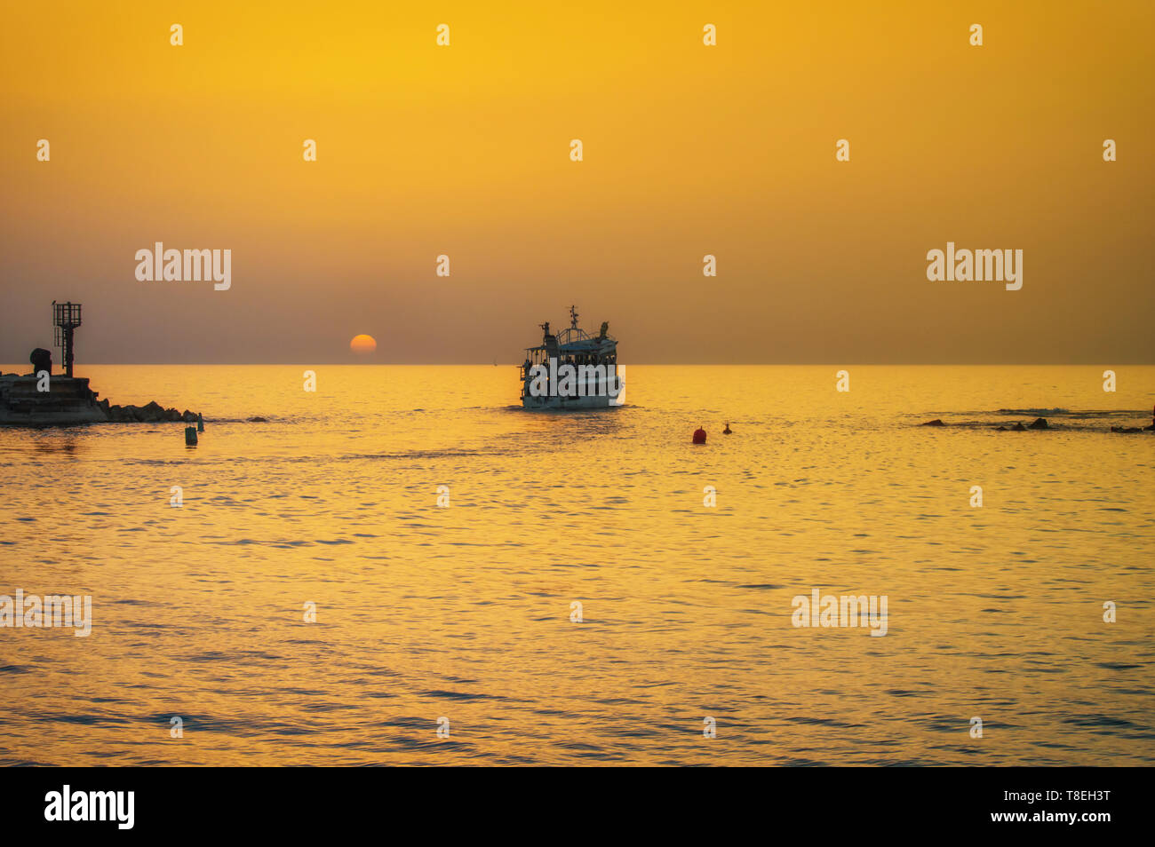 Evening Jaffa old port at sunset of the day. Tel Aviv Yafo Israel Stock ...