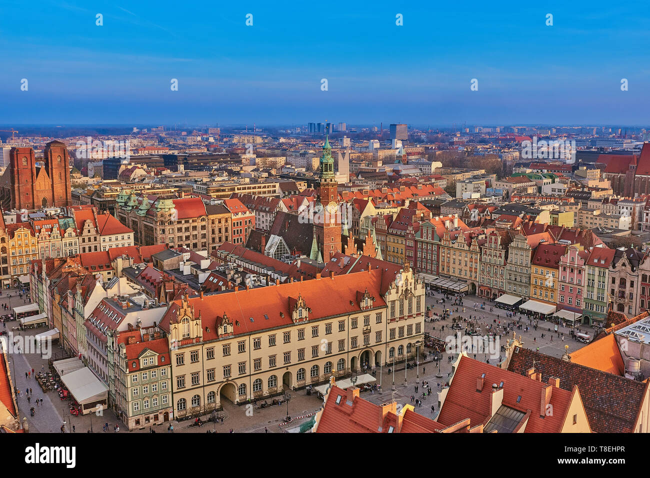 Aerial view of Stare Miasto with Market Square, Old Town Hall and St ...
