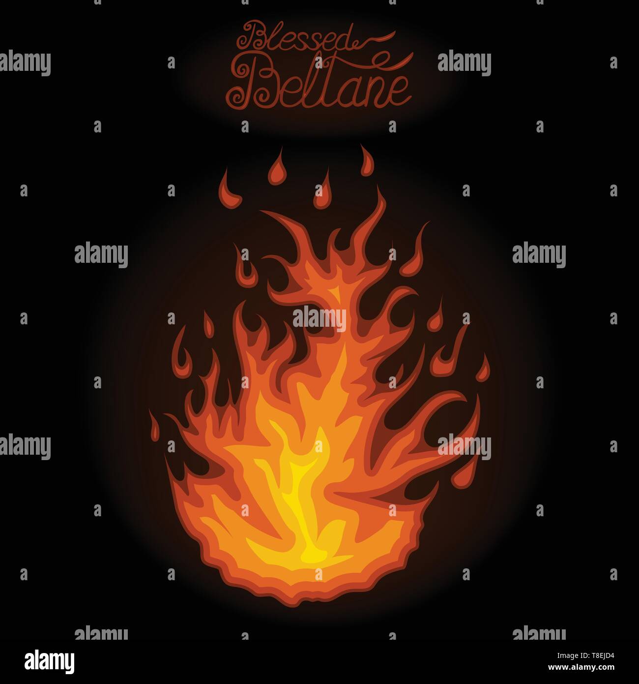 Beltane fire bonfire Stock Vector Images - Alamy