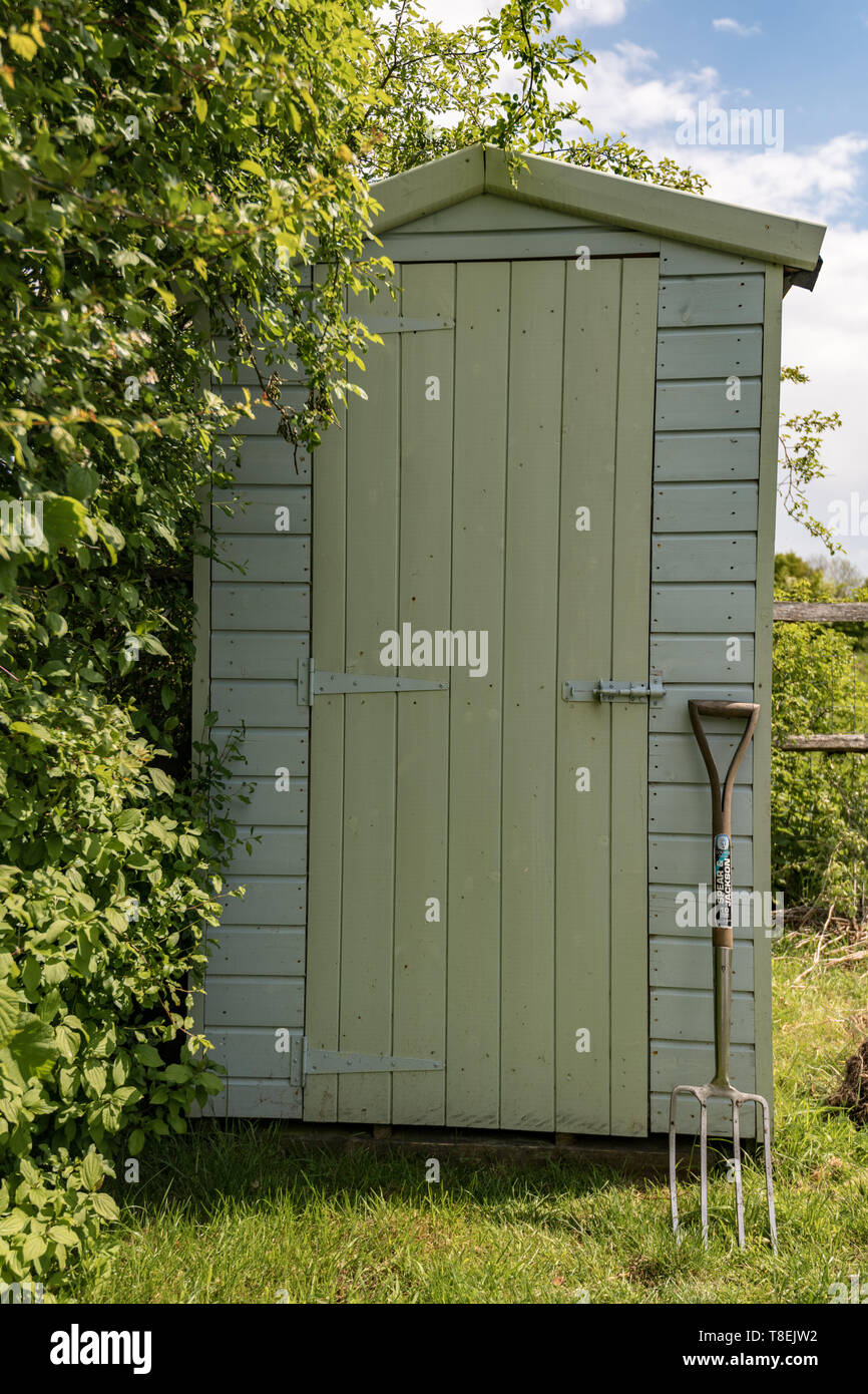 Allotment shed with pitch fork hi-res stock photography and images - Alamy