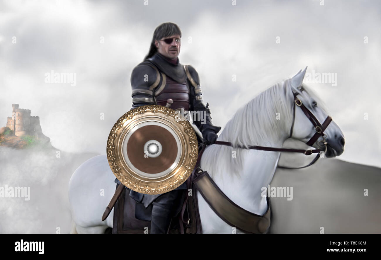 Knight on white horse hi-res stock photography and images - Alamy