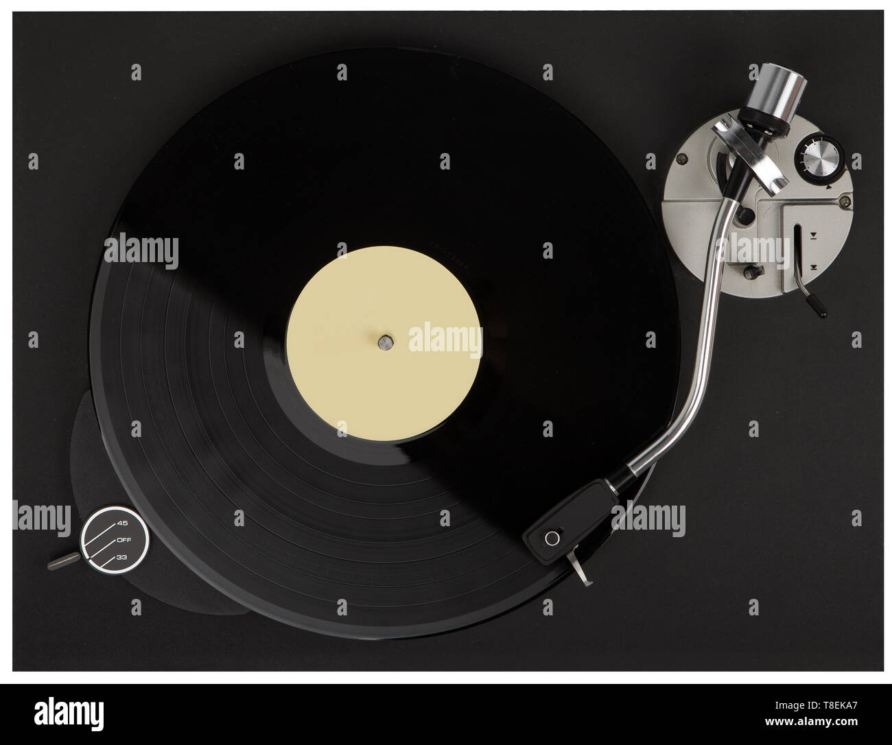 Turntable playing vinyl close up with needle on the record. Record ...