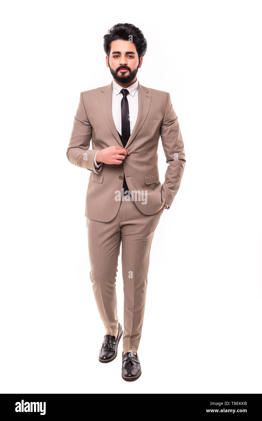 Full length shot of a happy handsome young egypt businessman wearing ...