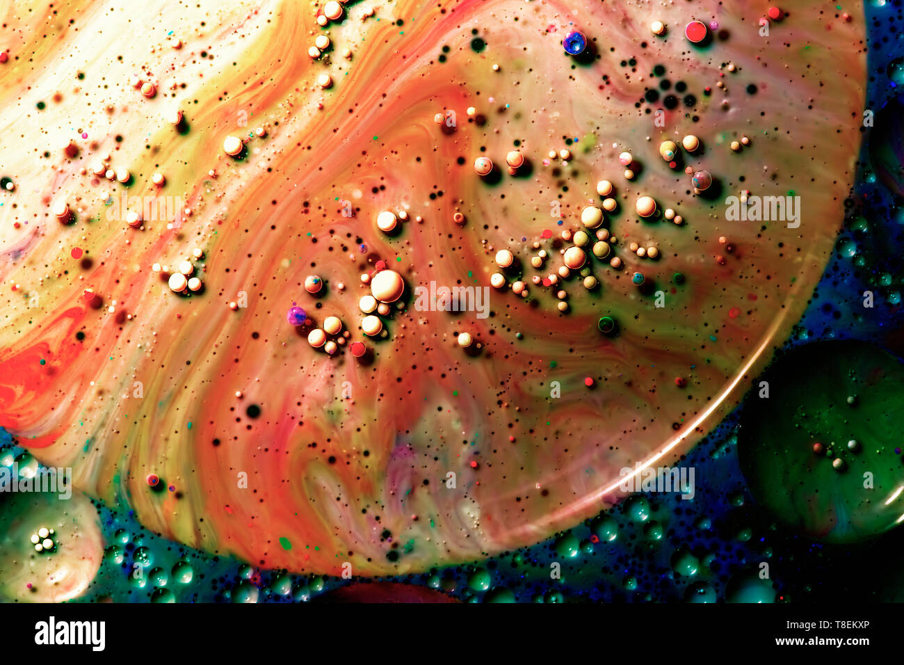 Macro photography of colorful bubbles in some fluids producing vibrant ...