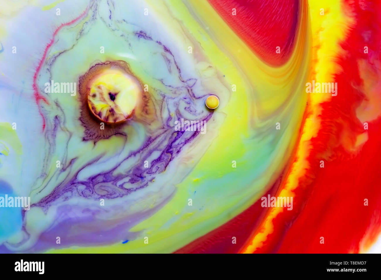 Macro photography of colorful bubbles in some fluids producing vibrant ...