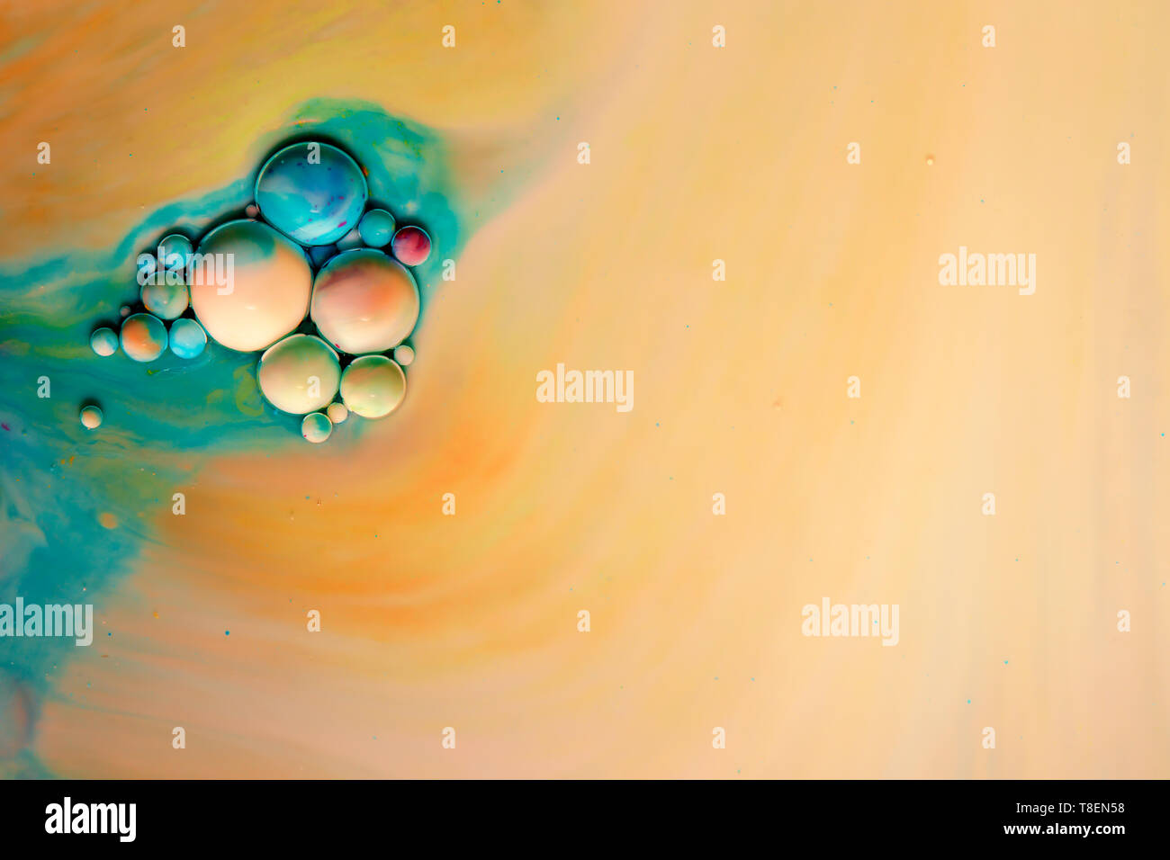 Macro photography of colorful bubbles in some fluids producing vibrant ...