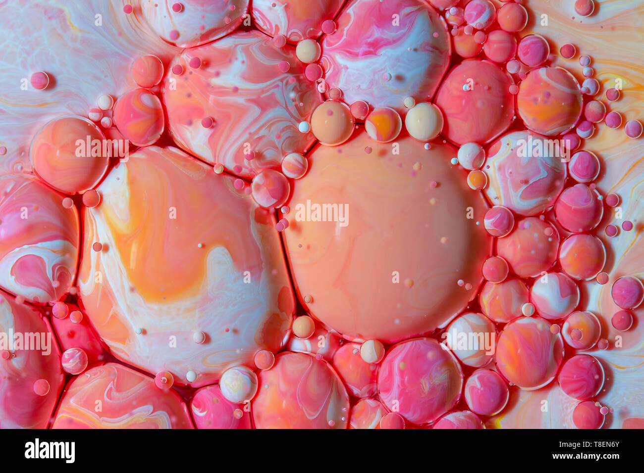 Macro photography of colorful bubbles in some fluids producing vibrant ...