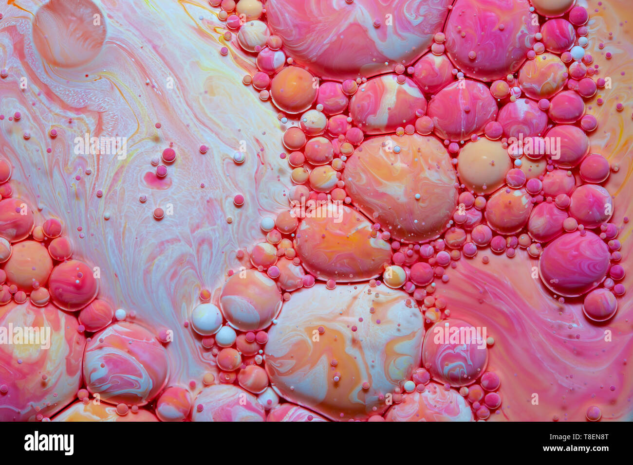 Macro photography of colorful bubbles in some fluids producing vibrant ...