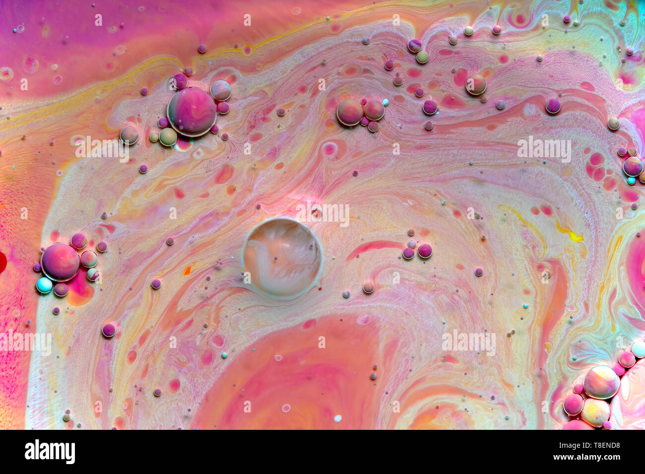 Macro photography of colorful bubbles in some fluids producing vibrant ...