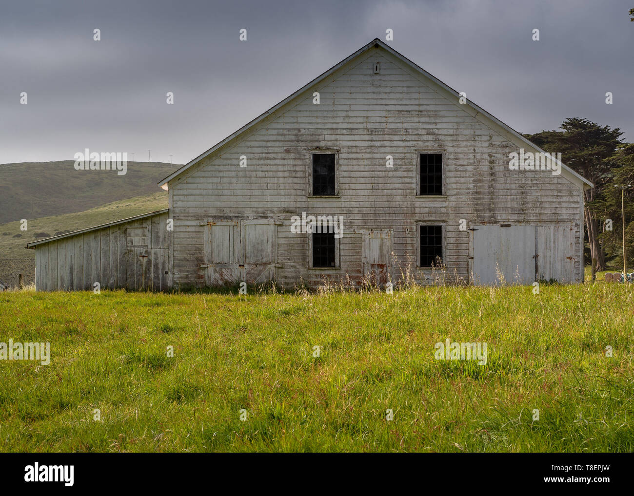 Old barn of the historic Pierce Point Ranch in Point Reyes National ...