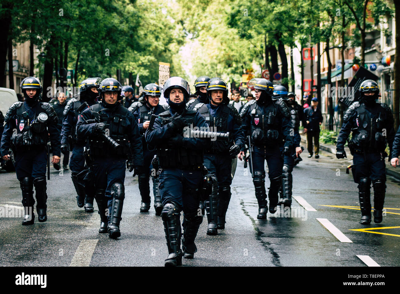 Paris France May 11, 2019 View of a riot squad of the French National ...