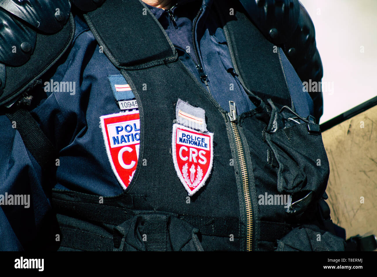 Paris France May 11, 2019 Close up of a uniform of French National ...