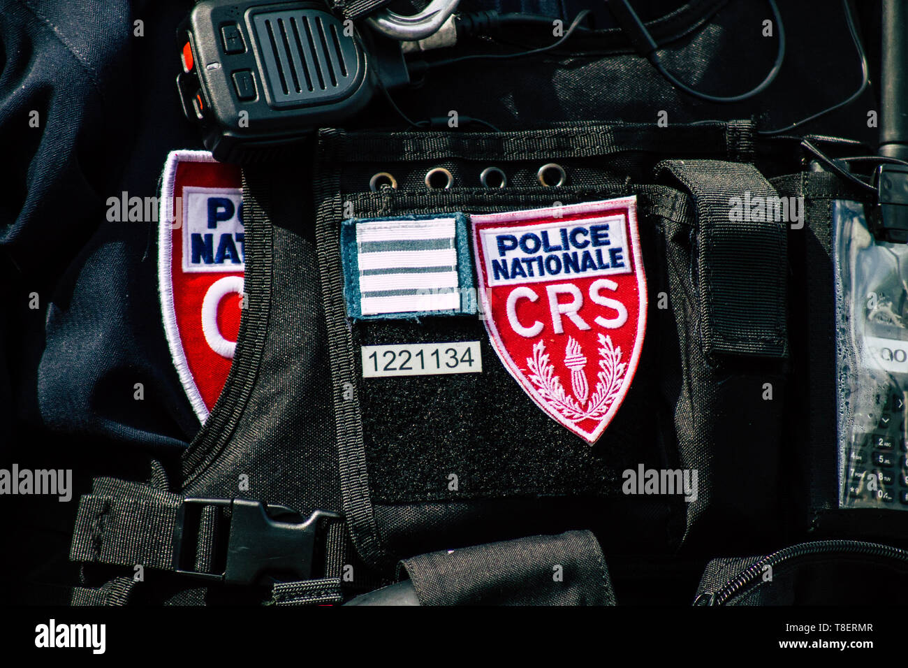 Paris France May 11, 2019 Close up of a uniform of French National ...