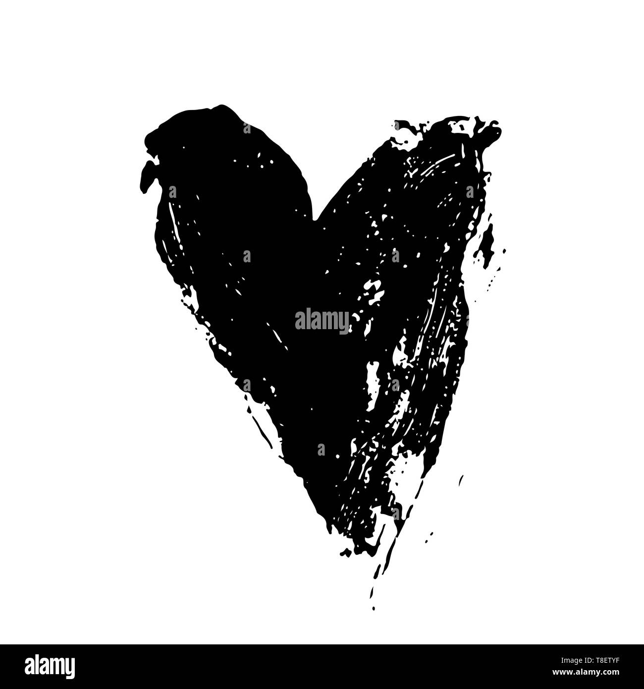 Grunge heart. Valentine day print. Vector illustration Stock Vector ...