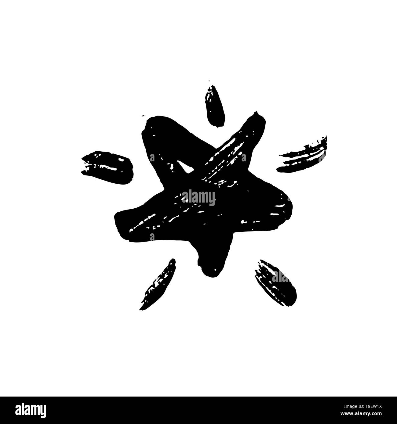 Ink vector brush stroke star. Vector illustration. Grunge texture Stock ...