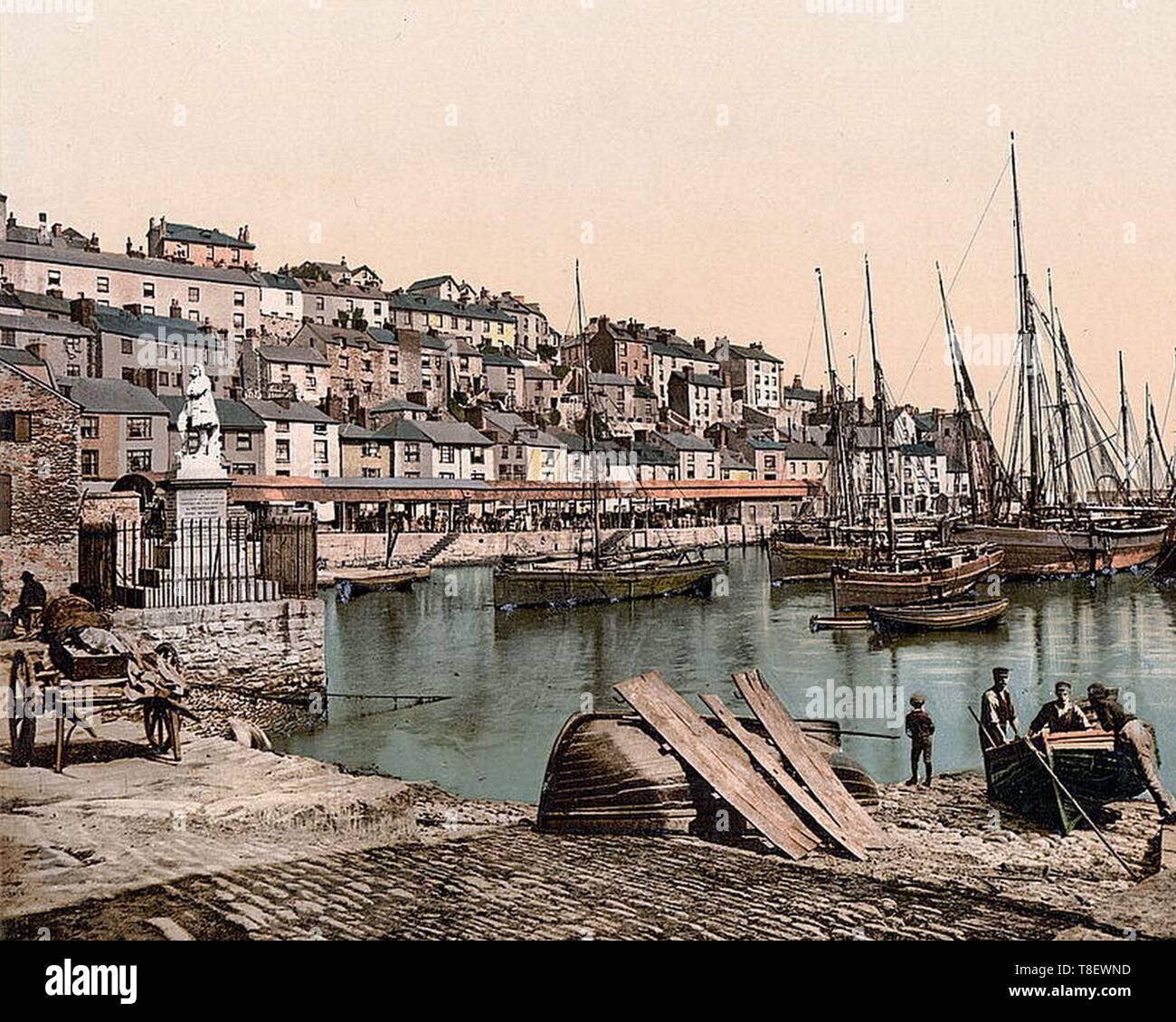 Brixham, Devon, England. Between 1890 & 1910 Stock Photo - Alamy