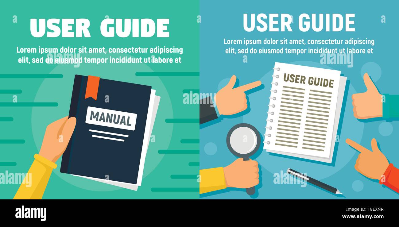 Modern user guide banner set. Flat illustration of modern user guide ...