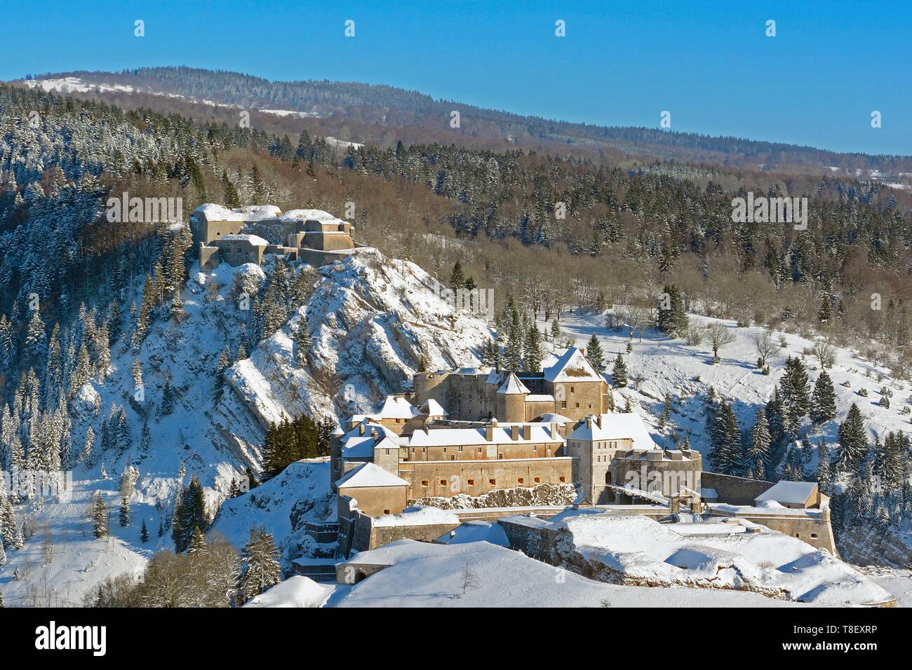 France, Doubs, La Cluse et Mijoux, the fort of Joux and Fort Malher ...