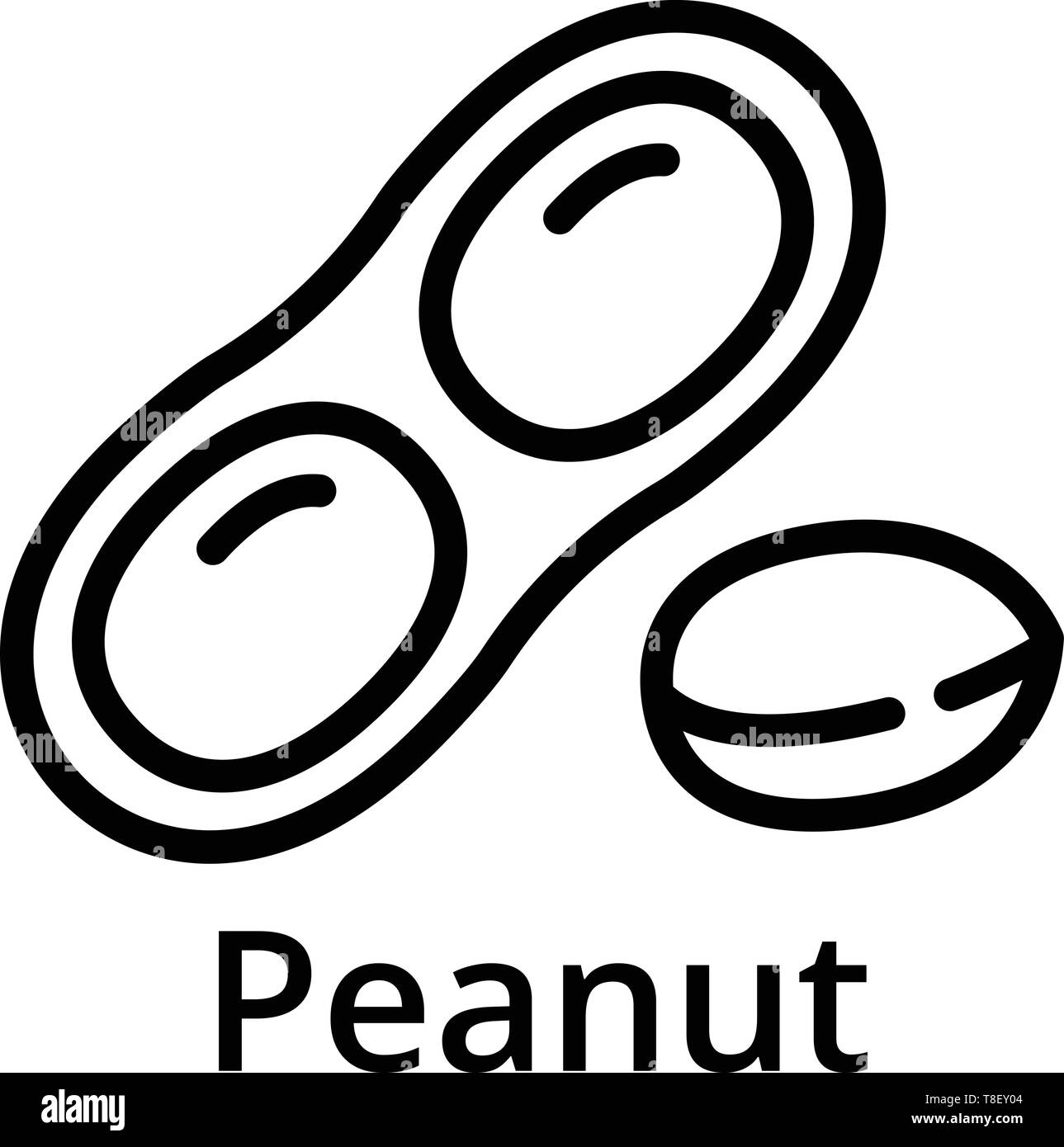 Peanut icon. Outline peanut vector icon for web design isolated on ...