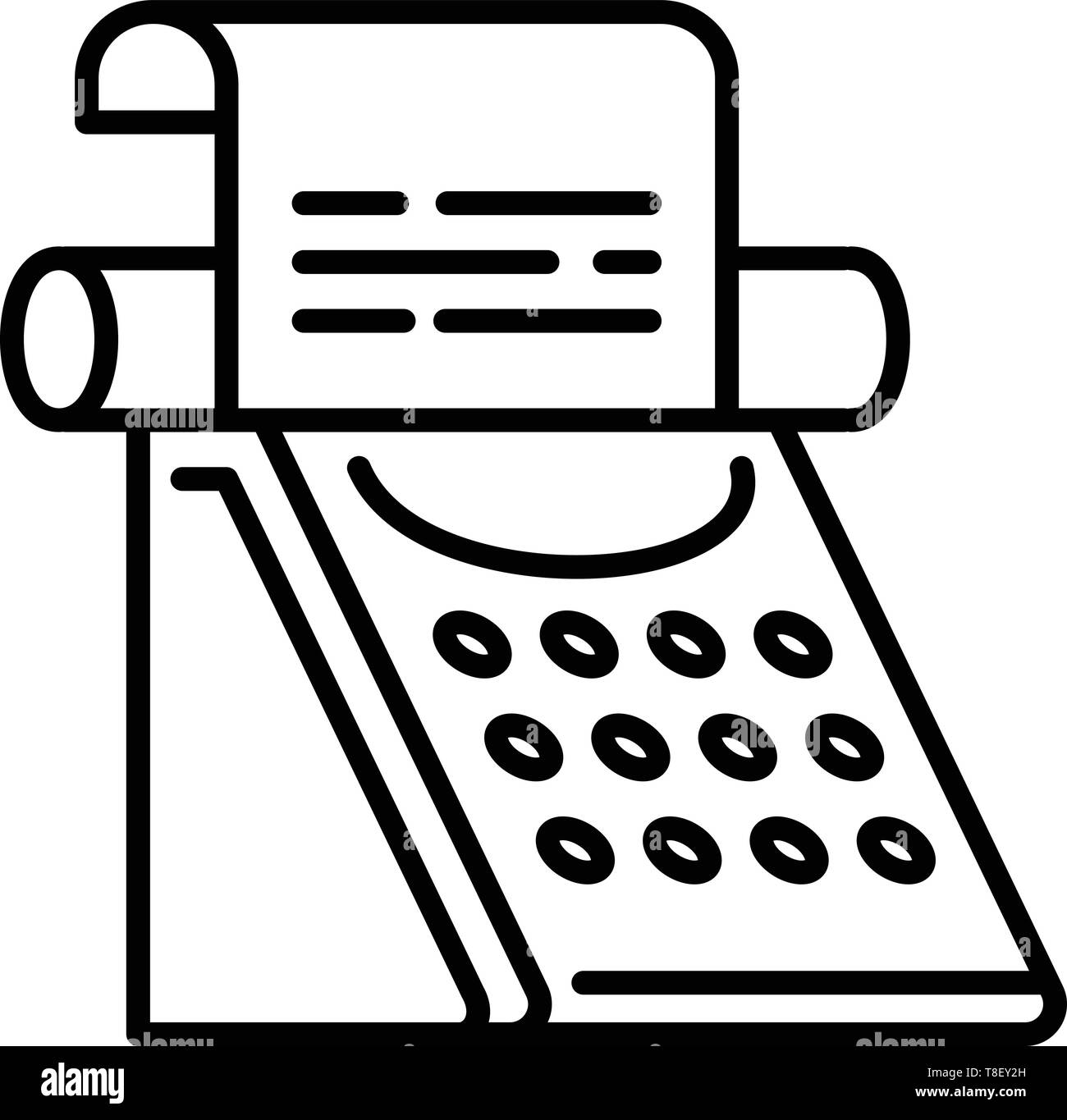 Classic typewriter icon. Outline classic typewriter vector icon for web ...