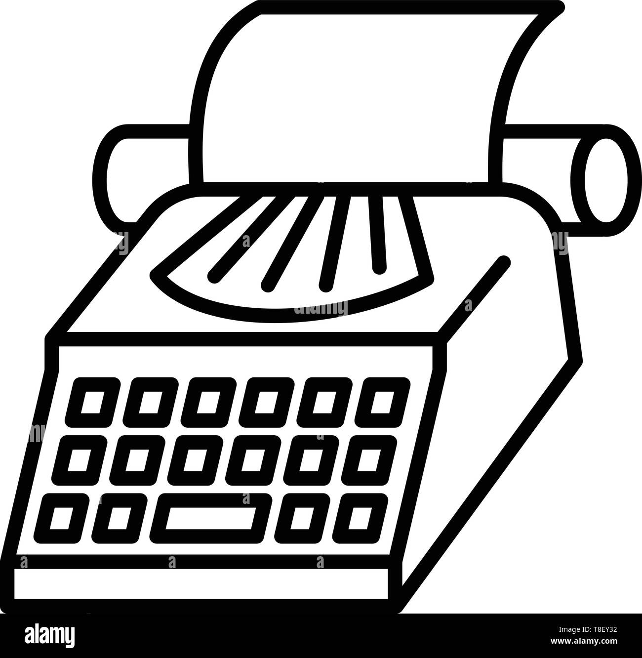 Paper typewriter icon. Outline paper typewriter vector icon for web ...