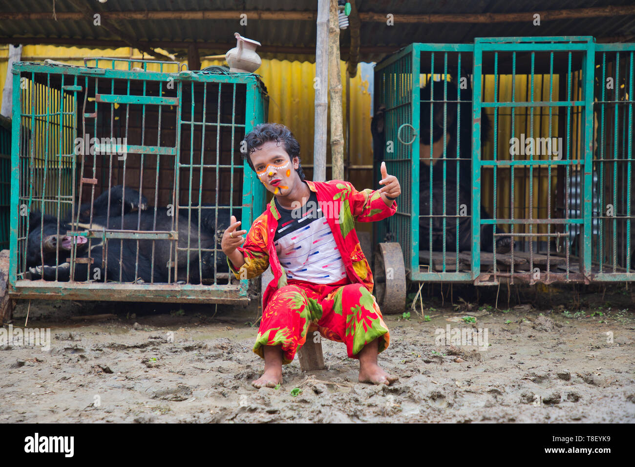 A troop member seen during the circus show. Bangladesh has a very long ...