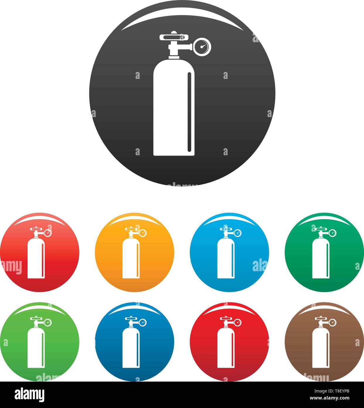 Gas welding ballon icons set 9 color vector isolated on white for any ...